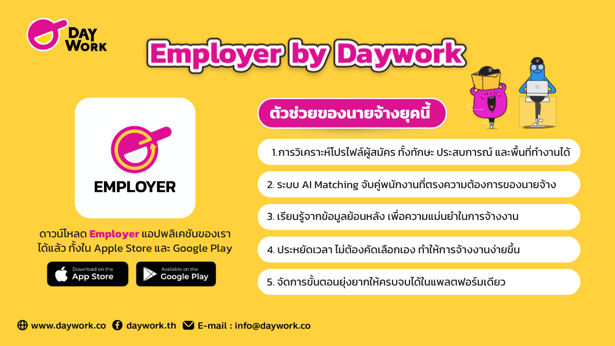 ปัญหาพนักงานไม่พอ? ใช้ Daywork แอปหาคนด่วนทันใจ | OFM Blog